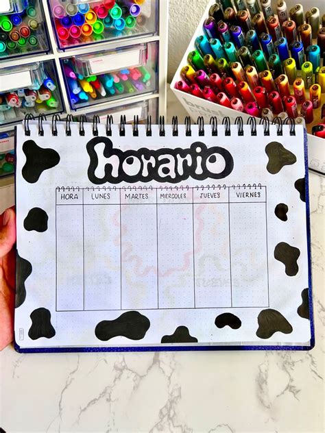 Horario Escolar Bonito A Mano En 2024 Horario Escolar Ideas De