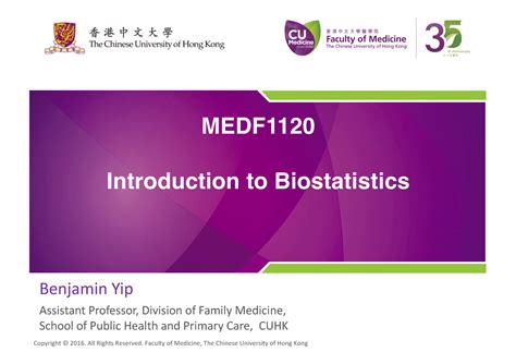 biostatistics lecture note medf introduction to biostatistics benjamin yip assistant