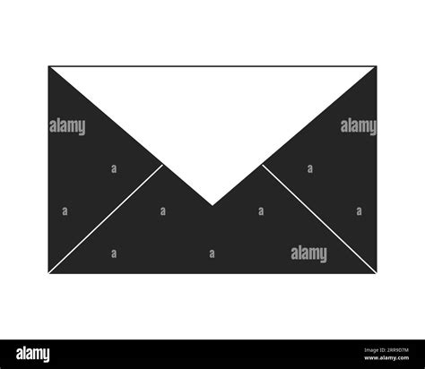 Closed Envelope Flat Monochrome Isolated Vector Object Stock Vector
