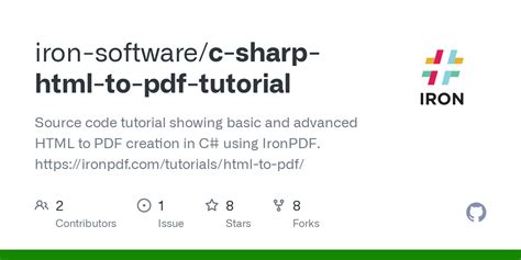 github iron software c sharp html to pdf tutorial source code tutorial showing basic and