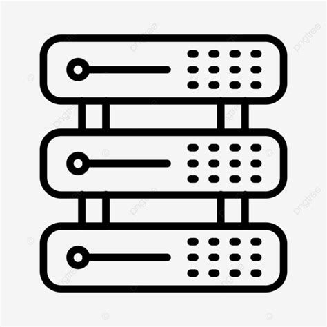 Server Line Icon Vector Center Data Network PNG And Vector With