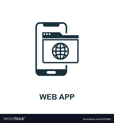 web app icon simple element from development vector image