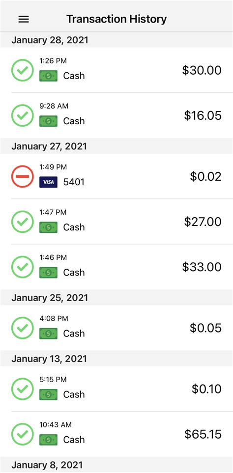 Transaction History On Mobile Support Center