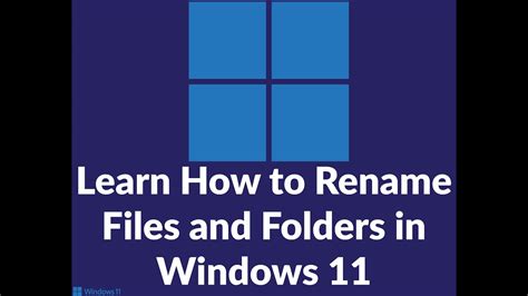 Learn How To Rename Files Folders And Change File Extensions In