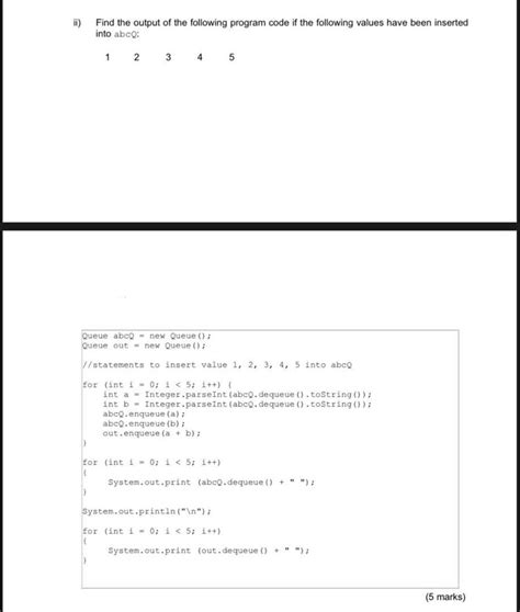 solved find the output of the following program code if the following 1 answer