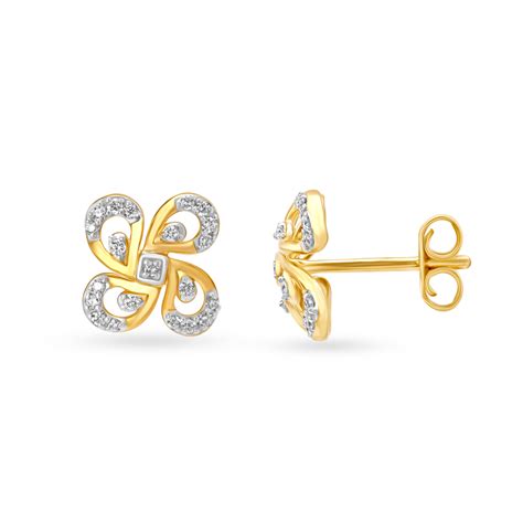 Dazzling Floral Diamond Stud Earrings