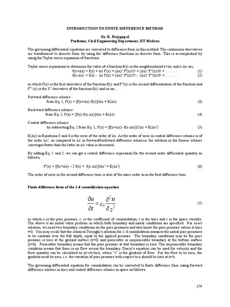 finite difference pdf finite difference equations