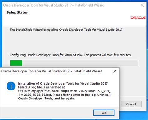 C Error While Installing Oracle Development Tools 18 3 0 0 0 For