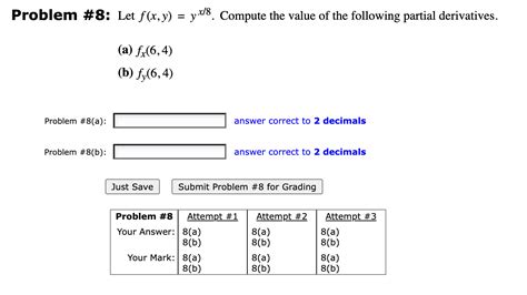 solved problem 8 let f x y yx 8 compute the value of