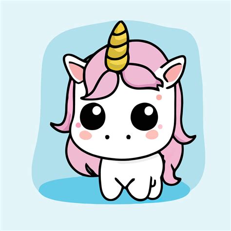 Cute Unicorn Illustration Unicorn Kawaii Chibi Vector Drawing Style Unicorn Cartoon 17047814
