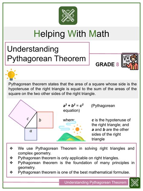 Understanding Pythagorean Theorem Helping With Math Worksheets Library
