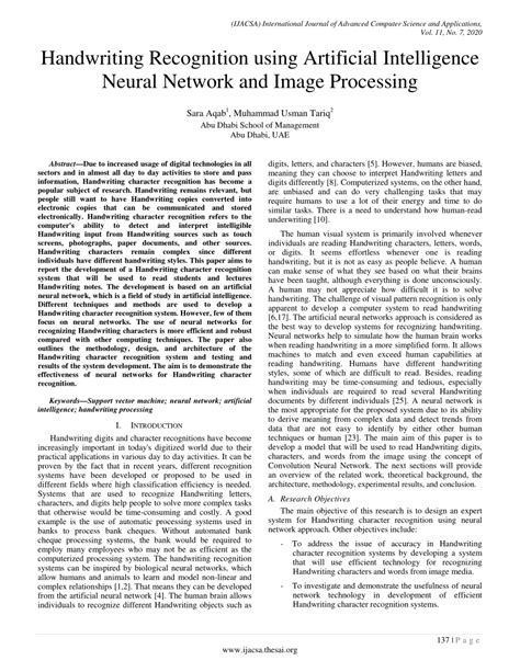 pdf handwriting recognition using artificial intelligence neural network and image processing