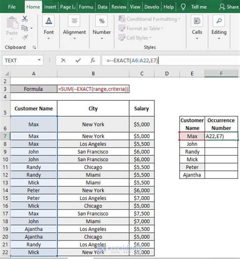 Excel Count Number Of Occurrences Of Each Value In A Column