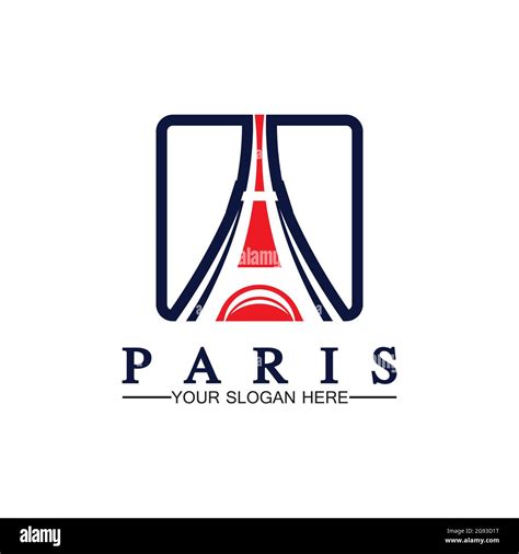 Paris And Eiffel Tower Logo Vector Icon Illustrator Design Template