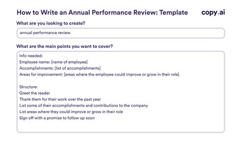 Annual Performance Review Templates How To Write Examples