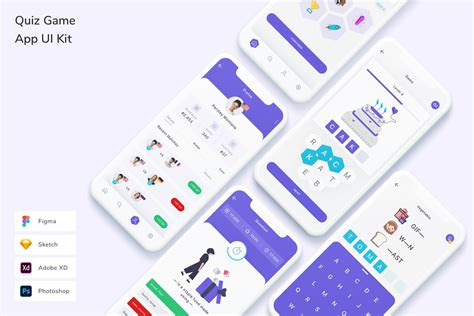 Quiz Game App Ui Kit Graphic By Betush Creative Fabrica