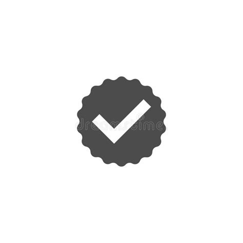 Vector Check Checkmark Flat Icon Round Simple Stock Photo