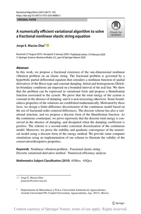 a numerically efficient variational algorithm to solve a fractional nonlinear elastic string