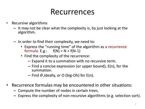 recurrences method 4 alexandra stefan ppt download
