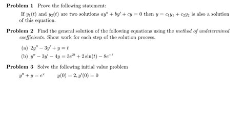 solved problem 1 ﻿prove the following statement if y1 t