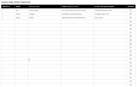 Agile Spreadsheet Template Db Excel Com