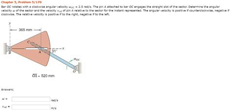solved bar oc rotates with a clockwise angular velocity
