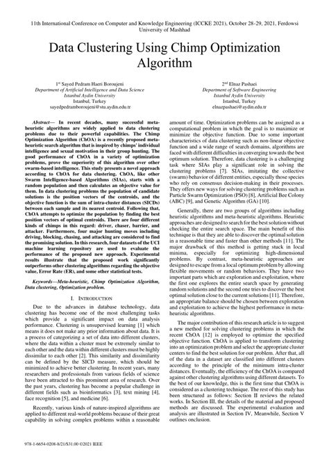 pdf data clustering using chimp optimization algorithm