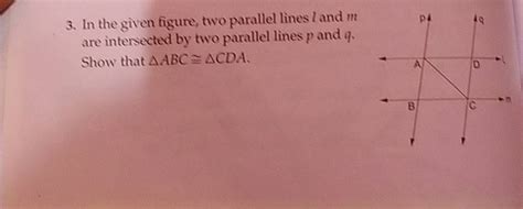 3 in the given figure two parallel lines l and m are intersected by two