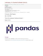 Exploring Pandas Data Manipulation Techniques Course Hero