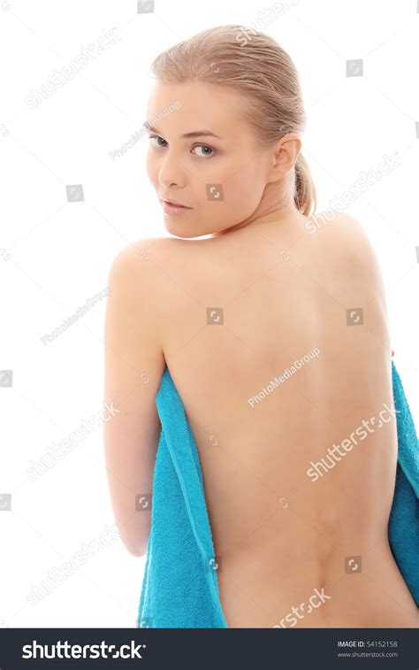 Portrait Beautiful Naked Woman Covering Her Foto Stock 54152158