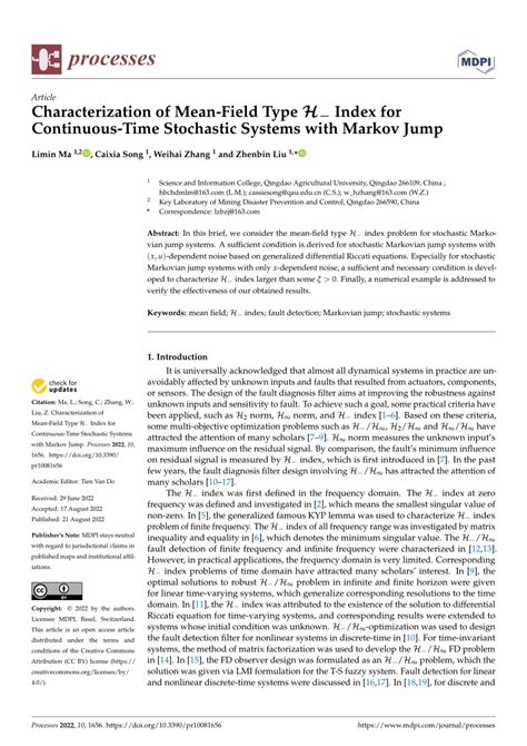 pdf characterization of mean field type h index for continuous time stochastic systems with