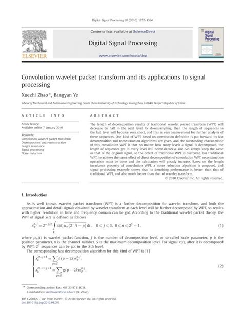 pdf convolution wavelet packet transform and its applications to …€¦ · the length of