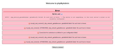 Php The Phpmyadmin Cannot Be Accessed Stack Overflow