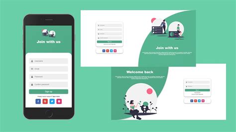 How To Make Responsive Login And Registration Form With Animation Using Html Css Javascript
