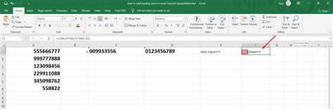 how to add leading zeros in excel