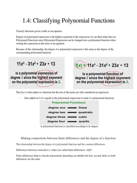 1 4 classifying polynomial functions pdf