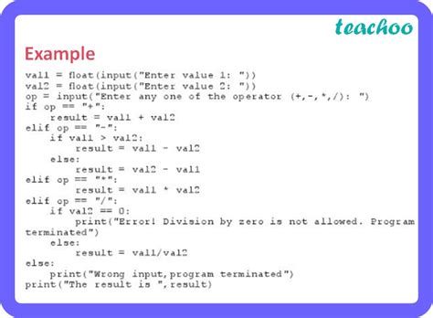 Selection Statements In Python With Examples Teachoo