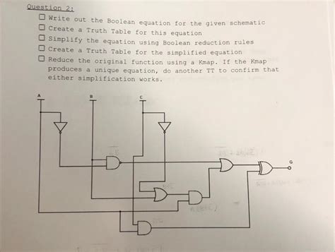 question 2 write out the boolean equation for the