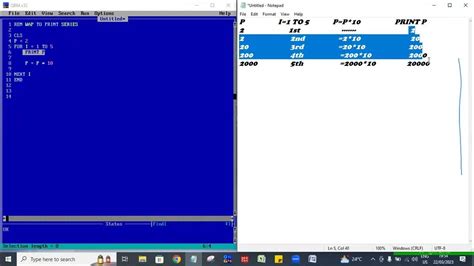 numeric pattern in qbasic linear and sub procedure find out output by dryrun table of qbasic