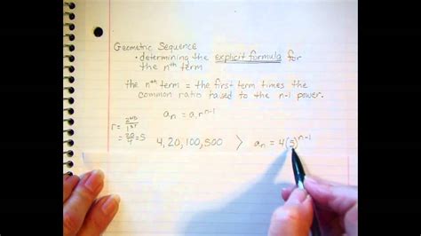 geometric sequence explicit formula for the nth term youtube