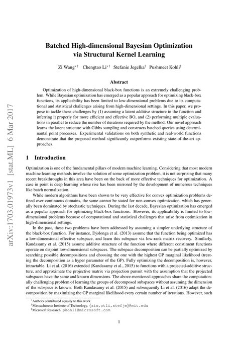 pdf batched high dimensional bayesian optimization via structural kernel learning