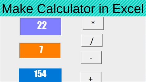 make calculator in excel youtube