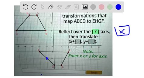 solved find the composition of transformations that map abcd to ehgf reflect over the y axis