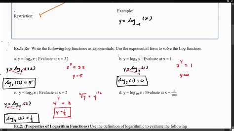 introduction to logarithmic functions pre calculus youtube