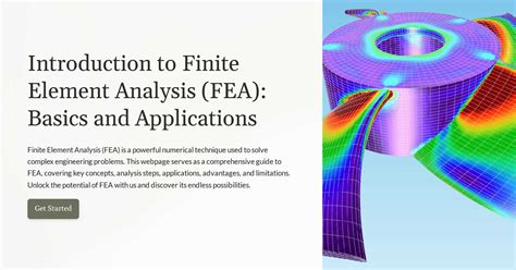 introduction to finite element analysis fea basics and applications