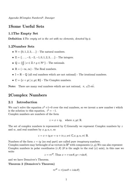 complex numbers printable pdf download