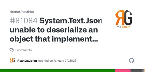 System Text Json Unable To Deserialize An Object That Implement