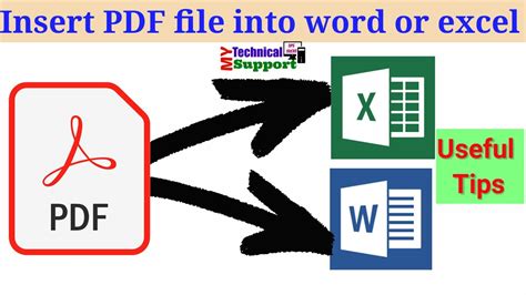 how to insert pdf file into word and excel document tutorial hindi urdu youtube