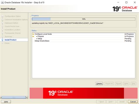 how to set up oracle 19c database on local java training school