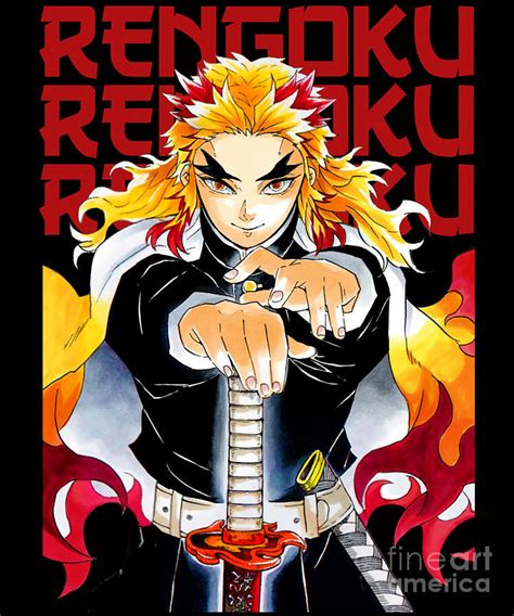 Classic Japanese Art Rengoku Demon Anime Slayer Drawing By Fantasy Anime Fine Art America